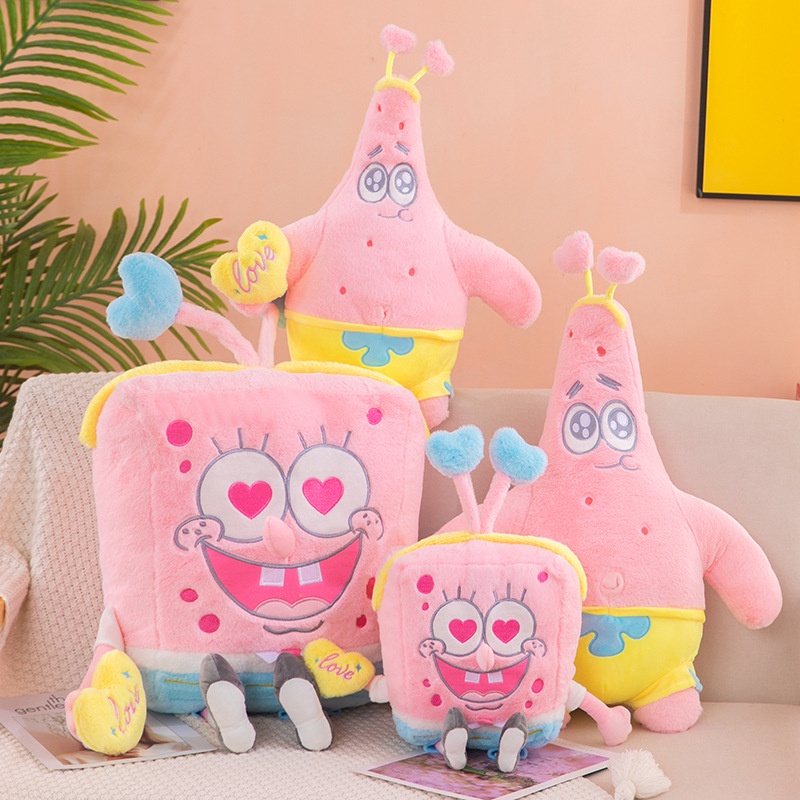 50cm Pink Patrick and Pink Spongebob Squarepants Plush Toy Spongebob ...
