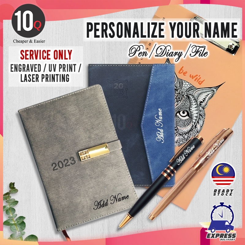 Waterproof UV Print Personalized Name on Pen/Diary (SERVICE ONLY) - For ...