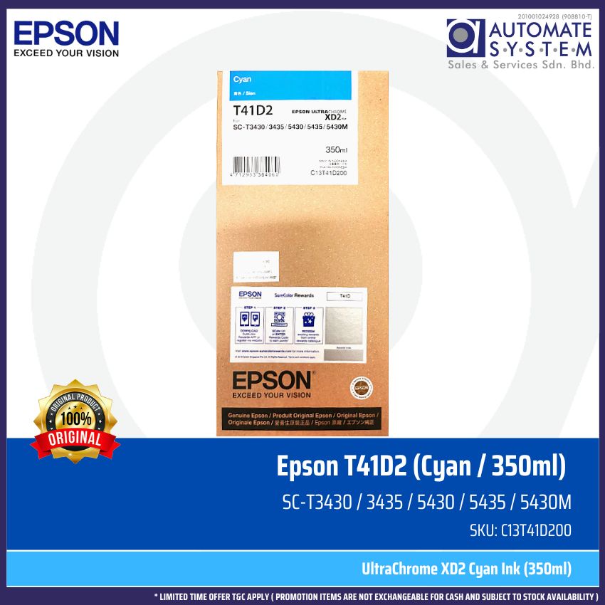 EPSON T41D Ink Cartridges | SureColor SC T-3430 / 3435 / 5430 / 5435 ...
