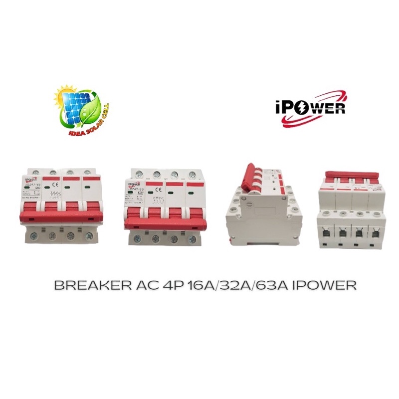 Breaker AC 4P 16A/32A/63A iPOWER Electrical Circuit Cuts Circuits When Over Current Or 4Pole ...
