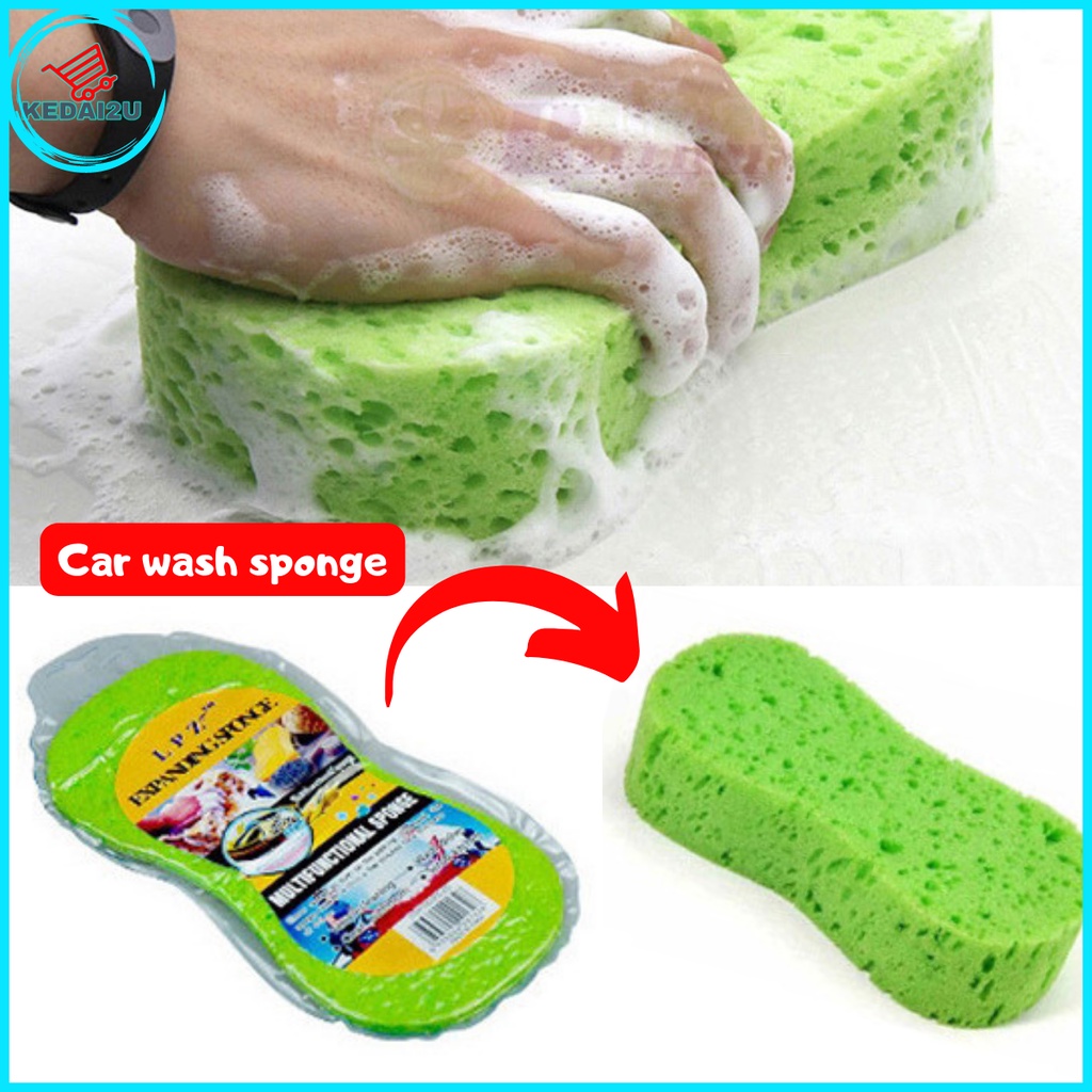 Car Wash Sponge Span Basuh Kereta Vacum Compressed Shampoo Kereta ...