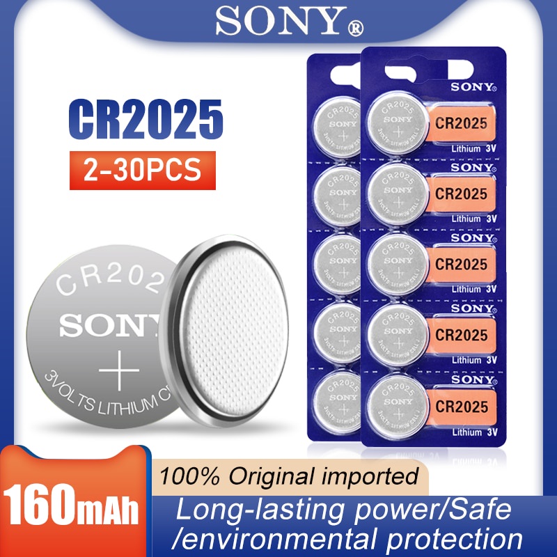 Sony CR2025 2025 3V Lithium Battery Button Coin Cell For Car Key Remote ...