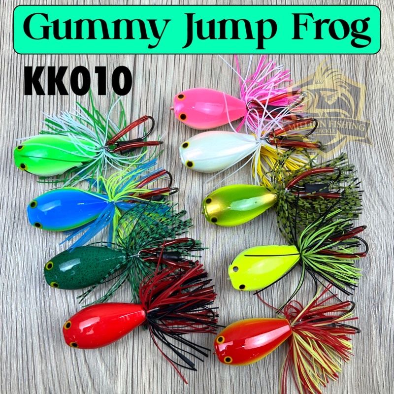 【KK010】 Umpan Katak GUMMY Jump Frog Double Hook Top water Lure Casting ...