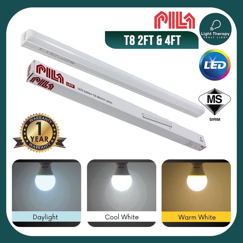 PILA T8 2ft / 4ft LED Batten Lampu Panjang Lampu Pendek LED Complete Set Lampu Rumah Led Tube ...
