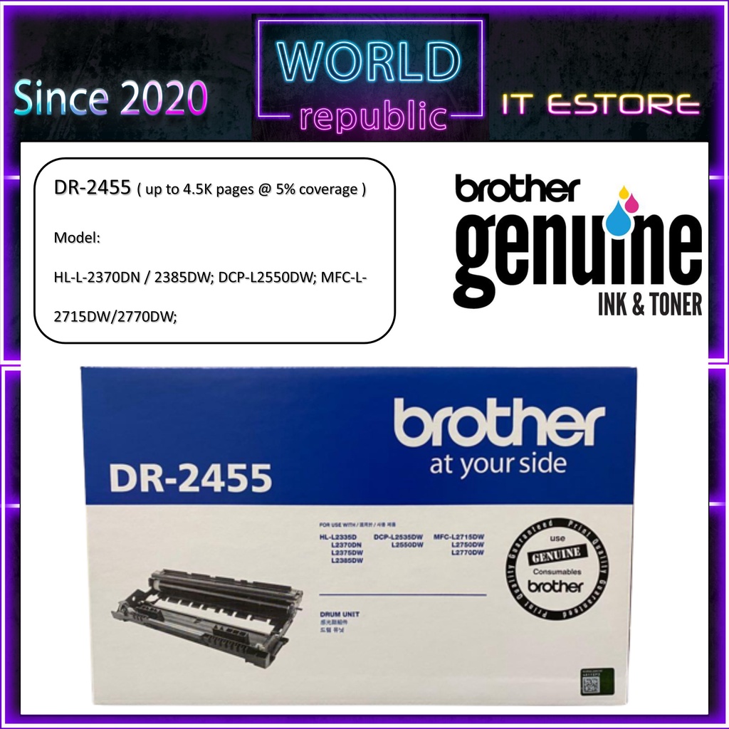 Brother Original Toner - TN2460 2460 TN2480 2480 TN2484 DR2455 TN-2460 ...