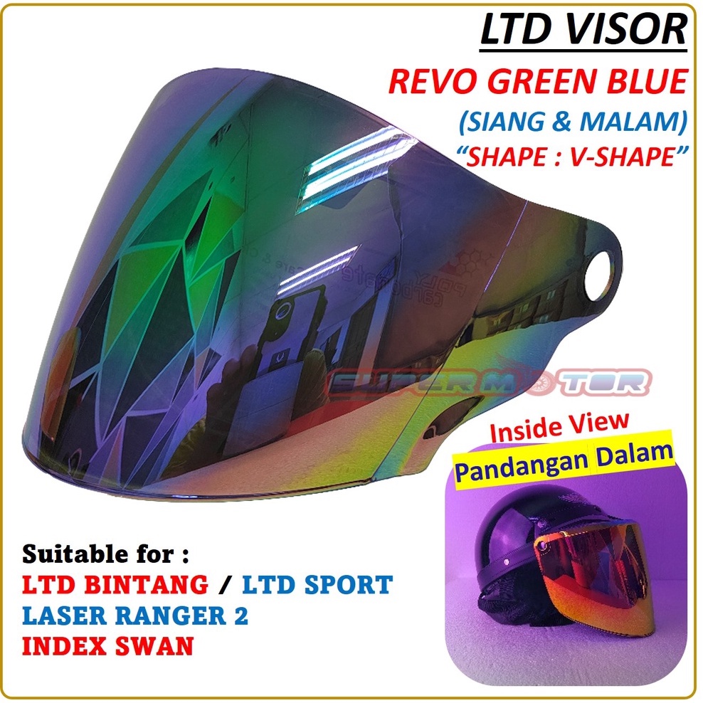 SIANG MALAM V-SHAPED VISOR FOR HELMET INDEX SWAN LTD X-DOT BOB HEATH ...