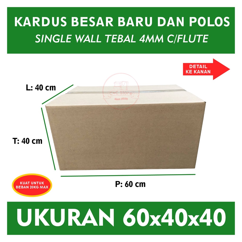 Plain Corrugated Cardboard Packing Box 60x40x40 | Shopee Malaysia