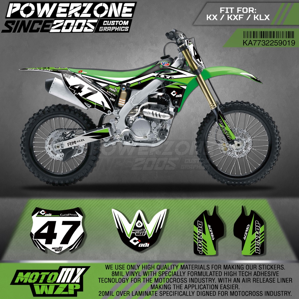 PowerZone Custom Team Graphics Decals 3M Stickers Kit For Kawasaki ...