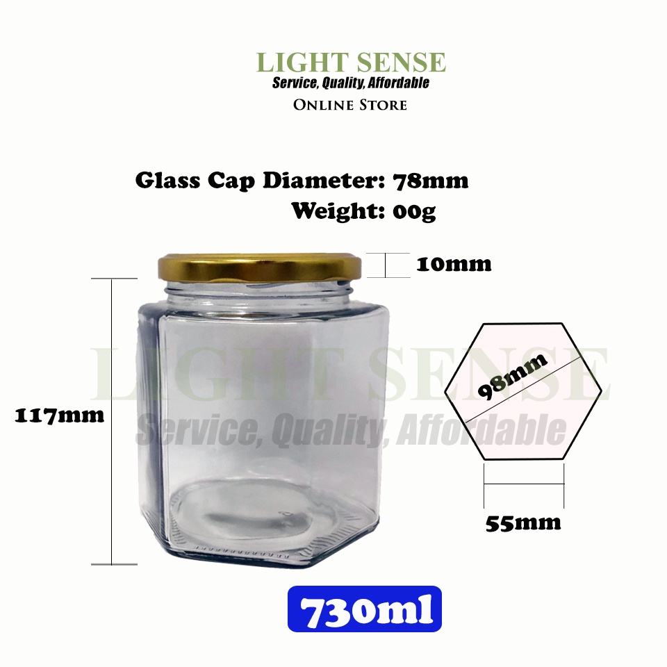 Hexagon Glass Container Jar 380ml 500ml 730ml / Bekas Kaca Hexagon / 六棱玻璃瓶 | Shopee Malaysia