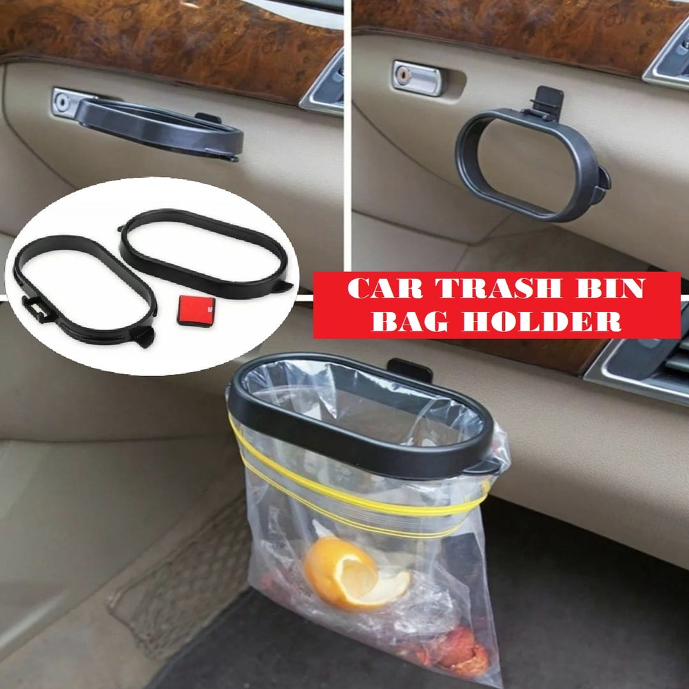 Car Trash Bin Plastic Bag Holder Rubbish Dustbin Garbage Door Storage ...