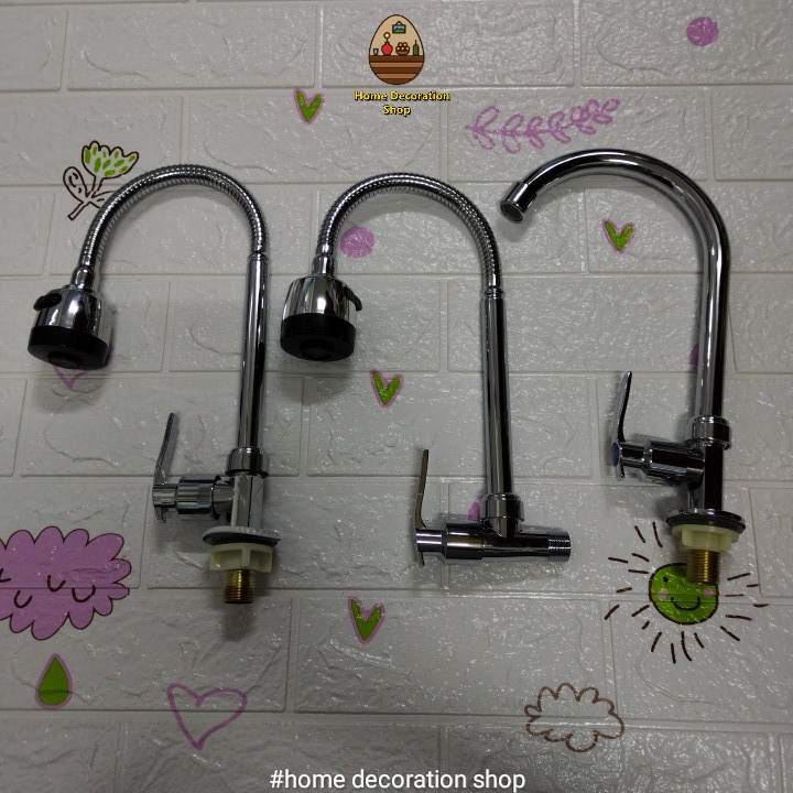 faucet kitchen water pipe water taps faucet stainless steel wall ...