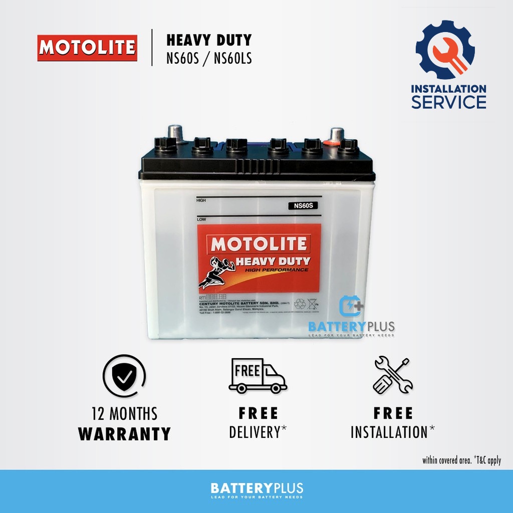 [ Installation Provided ] NS60S | NS60LS Motolite Heavy Duty (Wet) Car Battery Bateri Kereta ...