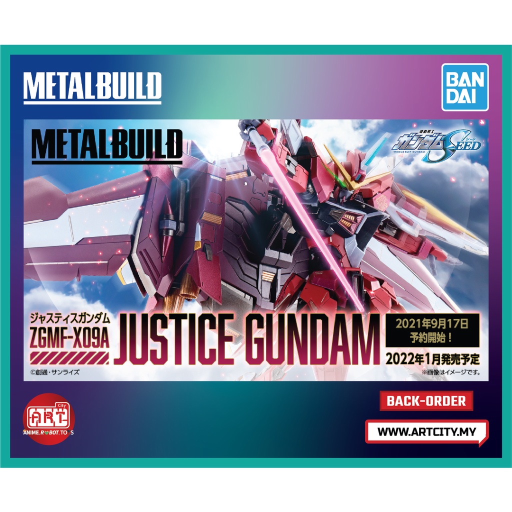 Bandai Metal Build - Justice Gundam - Gundam Seed Destiny - 1/100 Scale ...