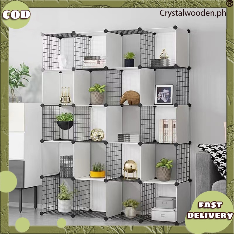 DIY grid storage cabinet living room bookcase bookshelf kitchen cabinet ...