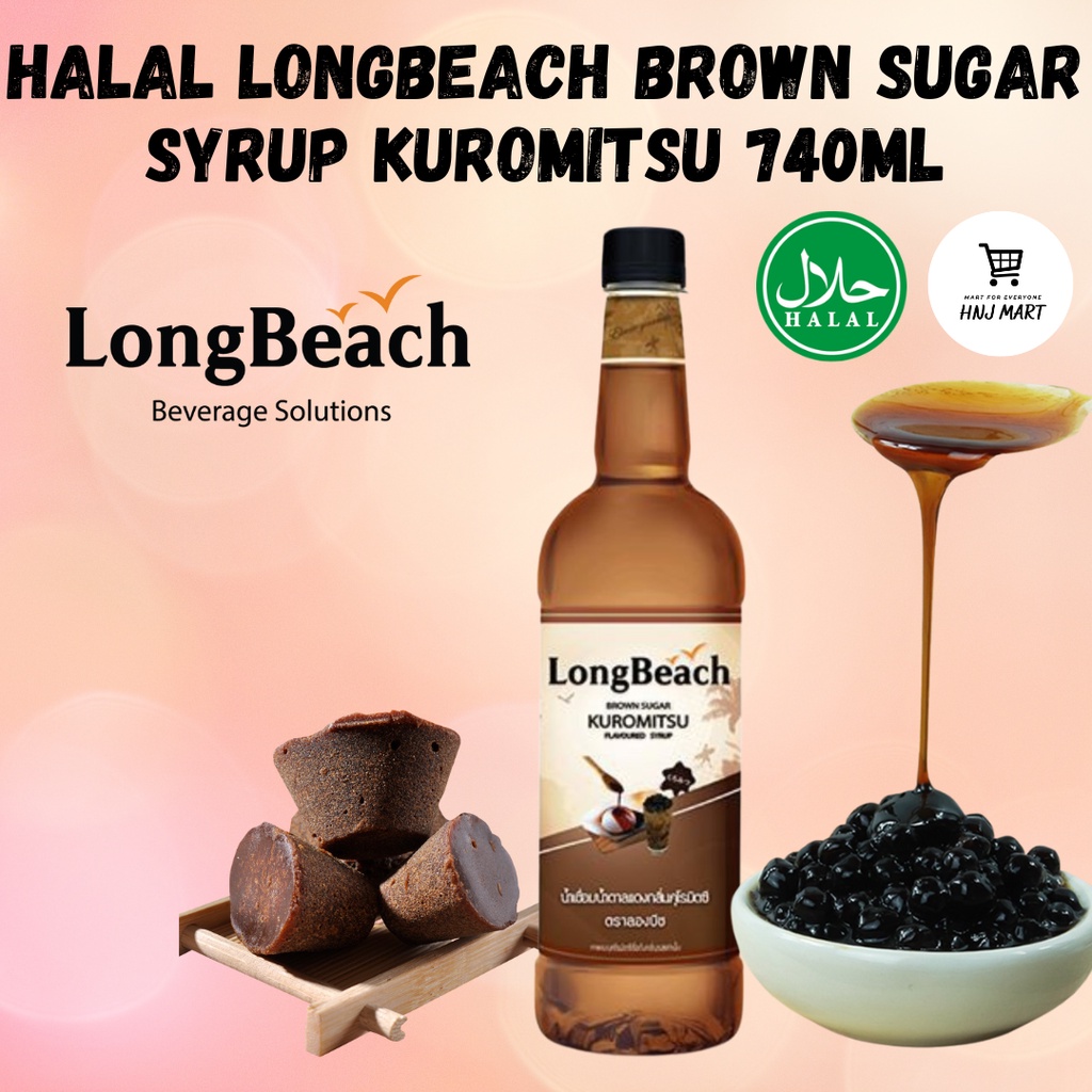 Halal Longbeach Syrup Brown Sugar Syrup Kuromitsu 740ml | Shopee Malaysia