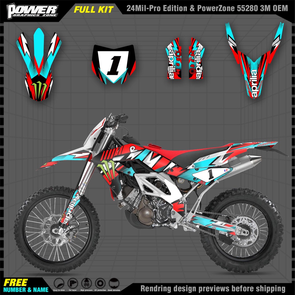 PowerZone Custom Team Graphics Decals 3M Stickers Kit For APRILIA SXV ...