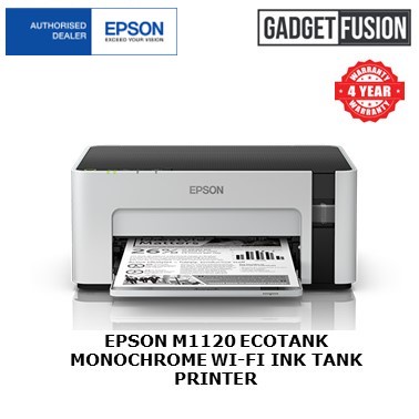 EPSON M1120 ECOTANK MONOCHROME WI-FI INK TANK PRINTER-PRINT ONLY-WHITE ...