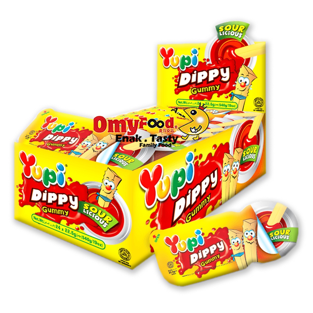 22.5g x 24pcs Yupi Dippy Gummy Sauce Licious [Burger/ French Fries/ Pizza][OmyFood] | Shopee ...