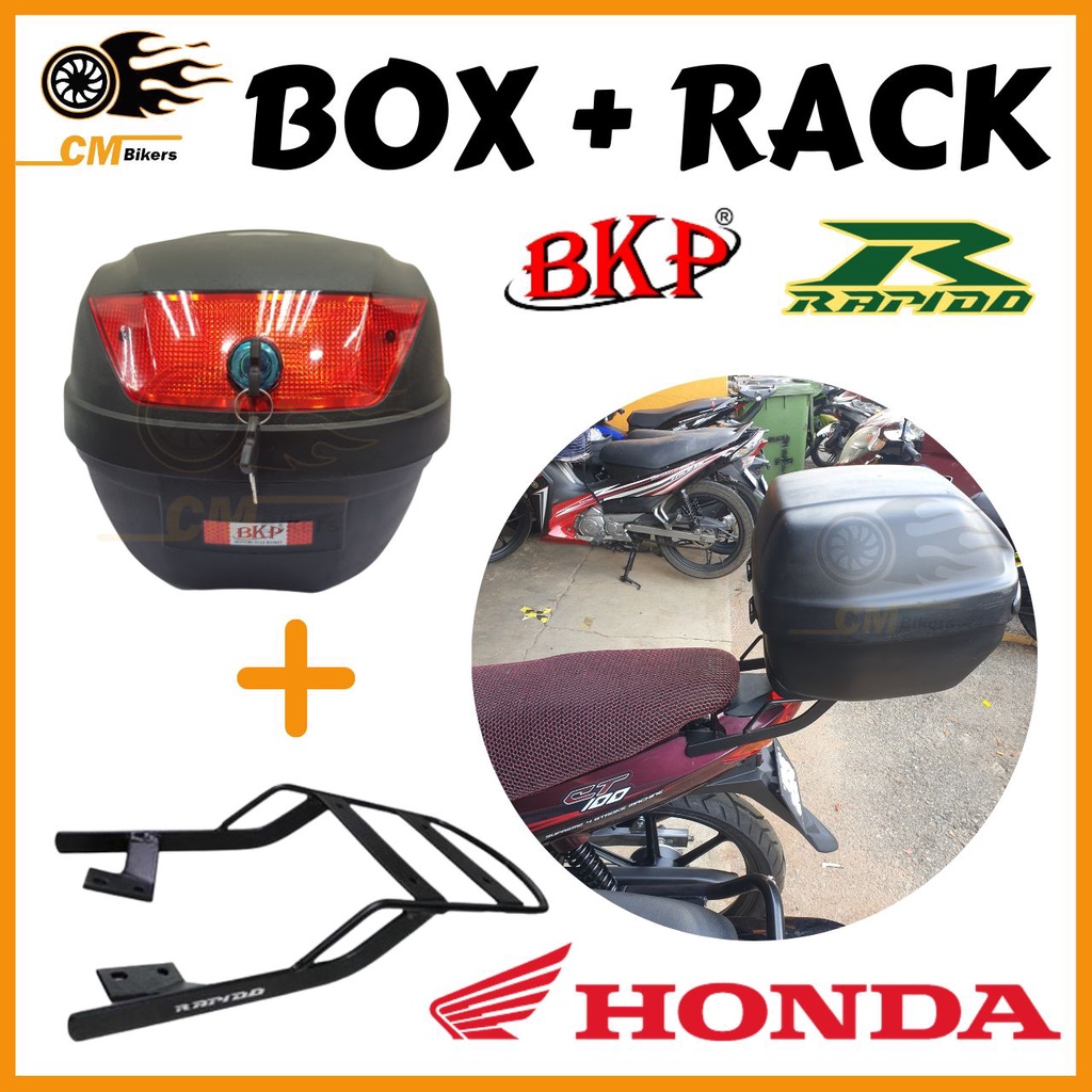 Honda BKP Box MONOLOCK + Rapido MONORACK / V RACK MOTOR HONDA RS150/BEAT/EX5/WAVE DASH/WAVE125i ...