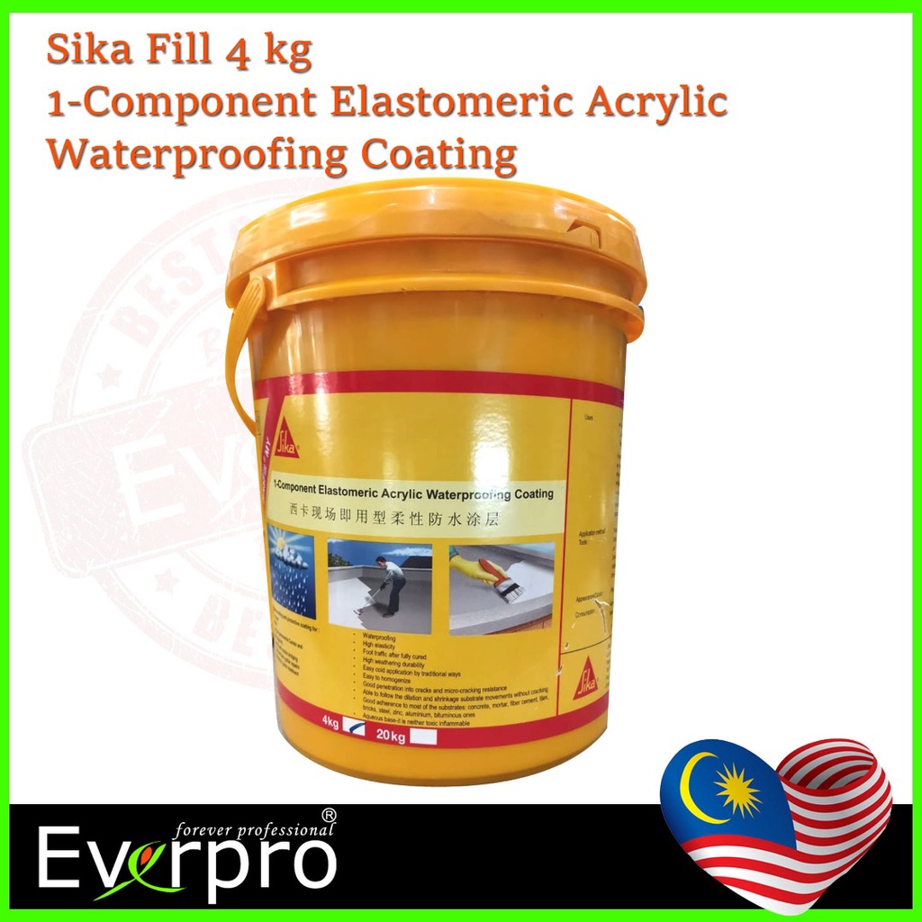 Sika Fill 4 kg 1-Component Elastomeric Acrylic Waterproofing Coating ...
