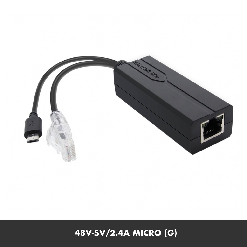 PoE Splitter 48V to 5V/12V Power Over Ethernet Adapter Active Micro USB ...