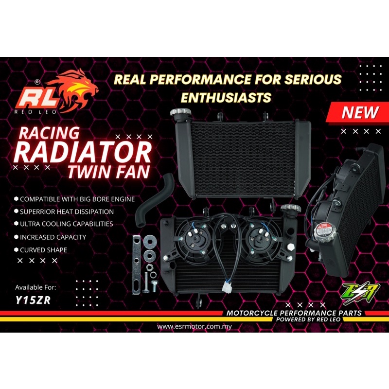 RADIATOR Y15ZR V1-V2,LC135,RS150 & WATER PUMP RACING ,BYPASS Y16ZR ...