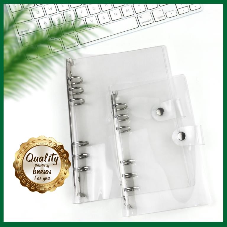 bnesos Soft Pvc Transparent Binder Notebook Refillable Binder Notebook ...