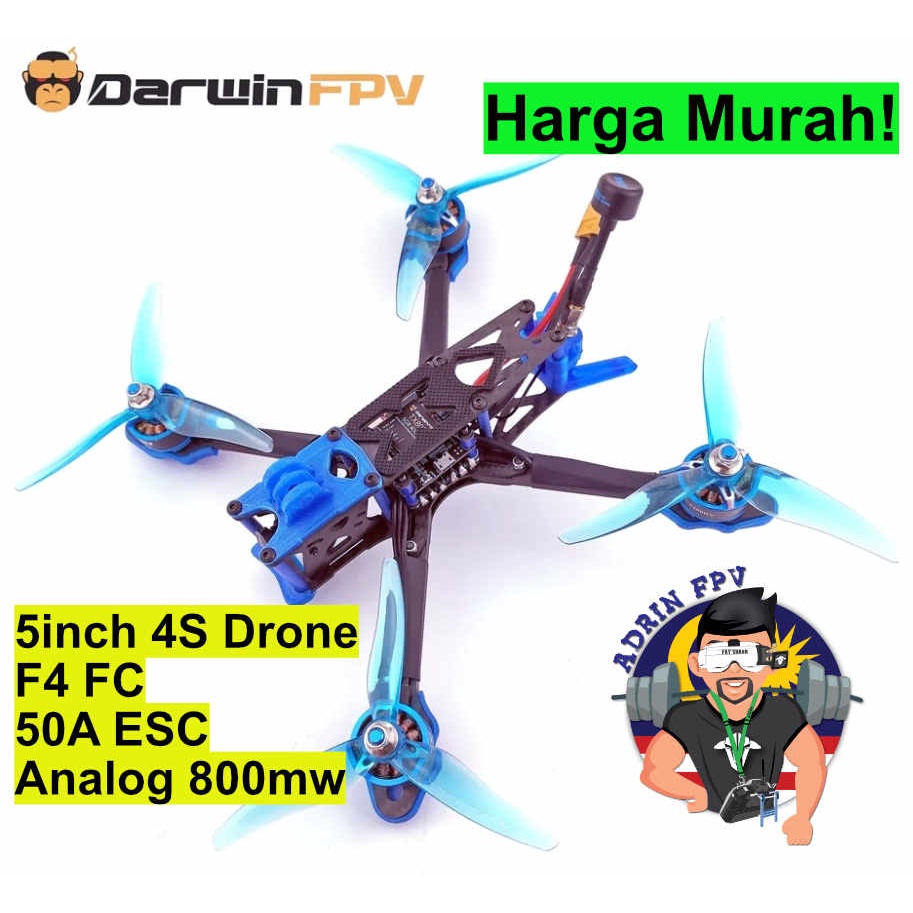 Darwin240 Johnny 5 Darwinfpv 4S F4 50A 800mw 5inch Analog FPV Quad ...