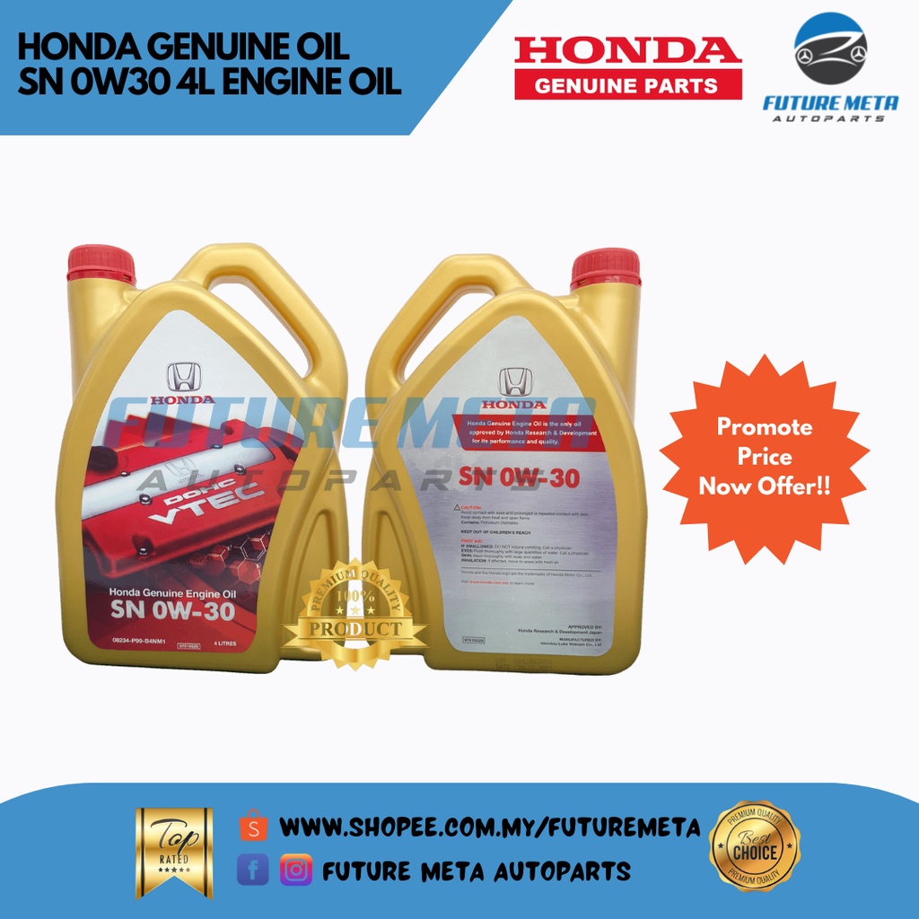 🔥 HONDA Genuine Engine Oil SN 0W30 4L with Honda Oil Filter 🔥 *Fully ...