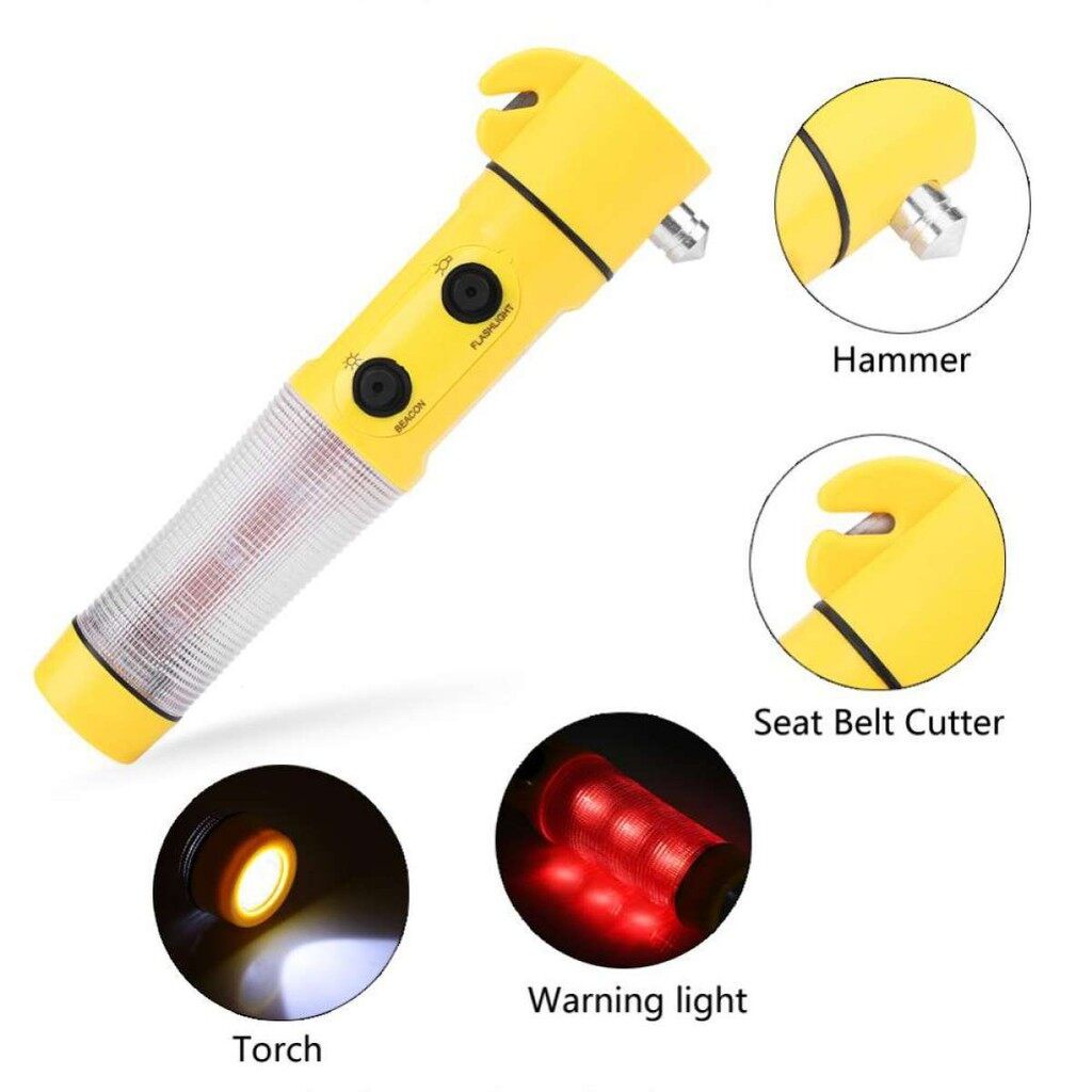 5-in-1 Emergency Car Safety Hammer Window Breaker Glass Breaker with ...