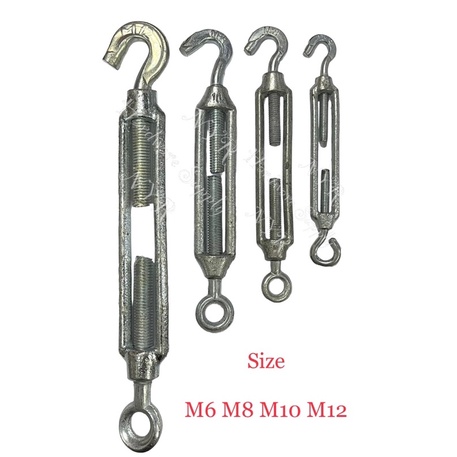 Galvanized Hook Eye Turnbuckle M6 M8 M10 M12 / Wire Rope Tension Price ...