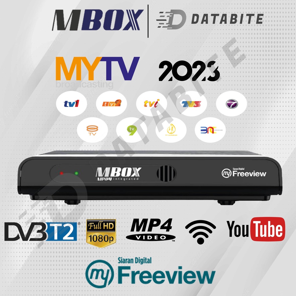 MBOX Decoder T2 myFreeview MyTv Broadcasting Dekoder T2 FHD Free Channel MyTv Megogo Mbox Antena ...