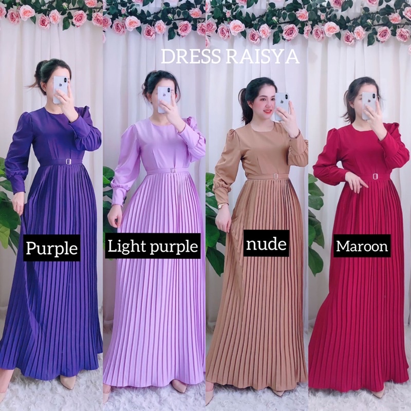 dress raisya pleated viral | Shopee Malaysia