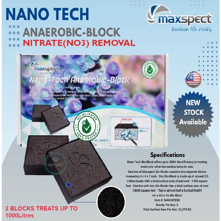 MAXSPECT NANO-TECH ANAEROBIC BLOCK NITRATE REMOVAL for Marine Saltwater ...