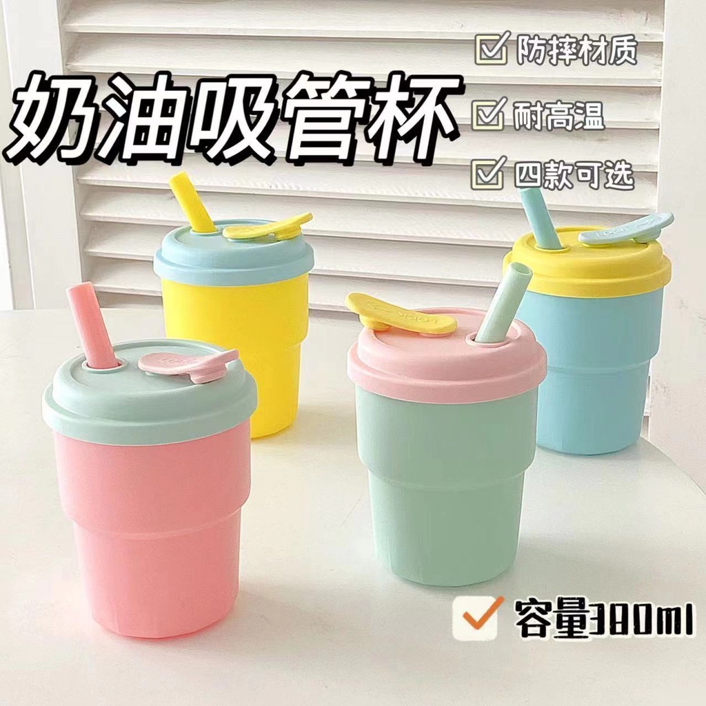 380ml Macaron Silicone Botol Air Water Cup Outdoor Portable Water ...