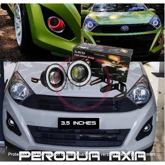 SC510 Perodua Axia Lampu Sport Fog Lights Foglamp Fog Lamp Kereta Ring ...