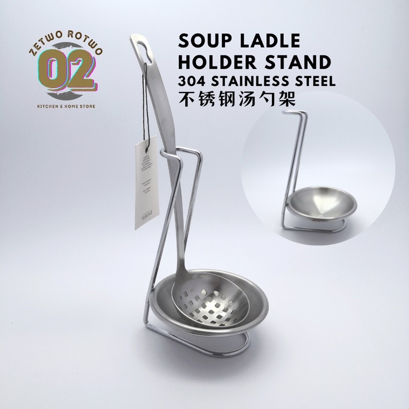 Multi-Function Stainless Steel Soup Ladle Carrier Holder Stand Spoon ...