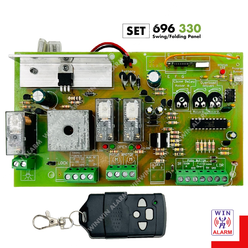 696 330/433MHZ SWING / FOLDING CONTROL BOARD PANEL ( BUILT-IN RECEIVER ...