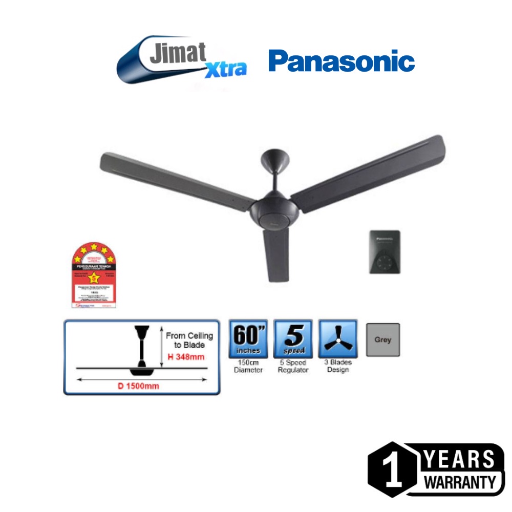 Panasonic 60" 3 Blade Regulator Type Ceiling Fan F-M15AO | FM15AO-WT ...