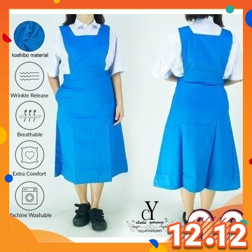 CY 346GM GAUN PINAFORE SEKOLAH MENEGAH SJKC SJKT / SCHOOL DRESS 中学蓝色连衣裙 ...