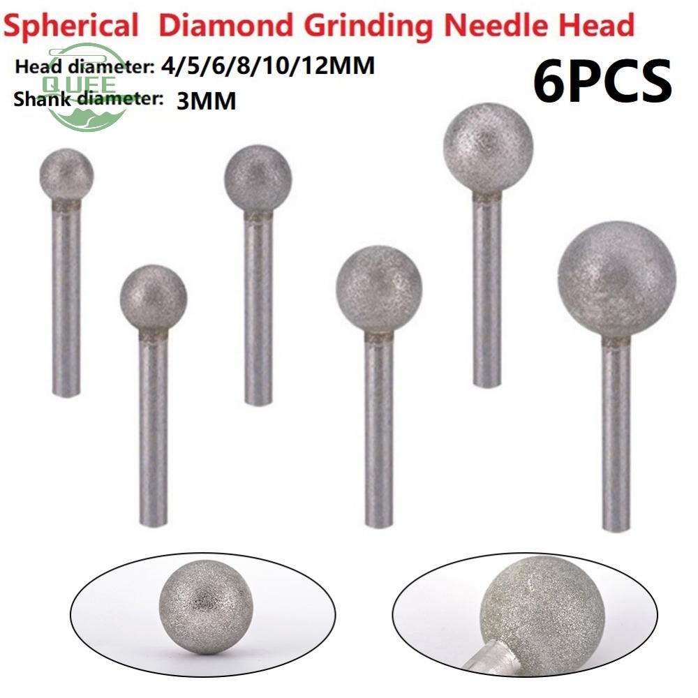 Diamond Round Ball Burr For Carving Grinding Needle Head Kit Set Tools ...