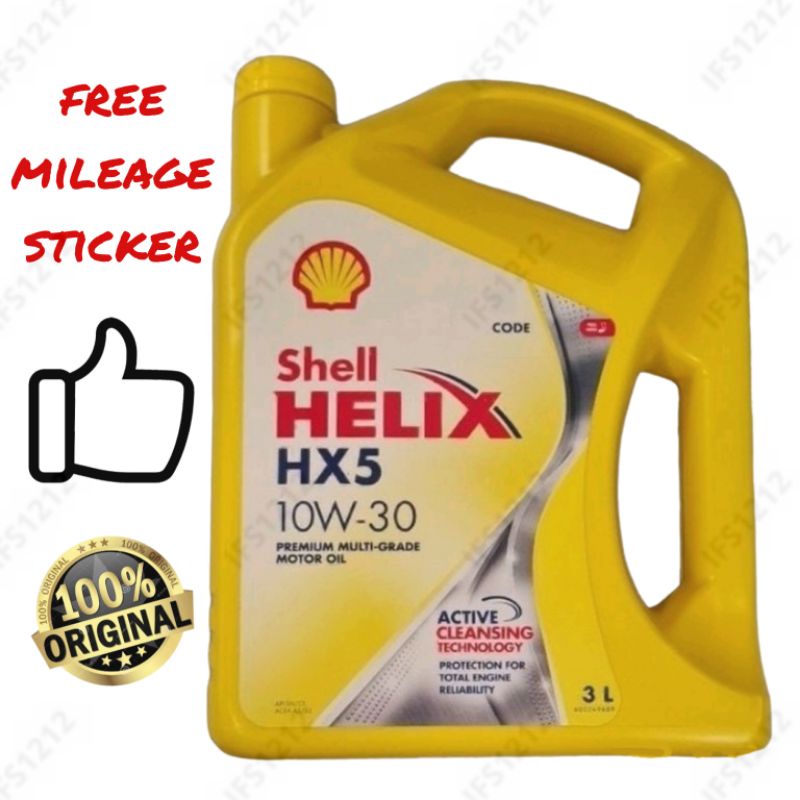 🇲🇾HOT SALES🔥 SHELL HELIX HX5 10W30 3L ORIGINAL THAILAND MARKET ENGINE ...