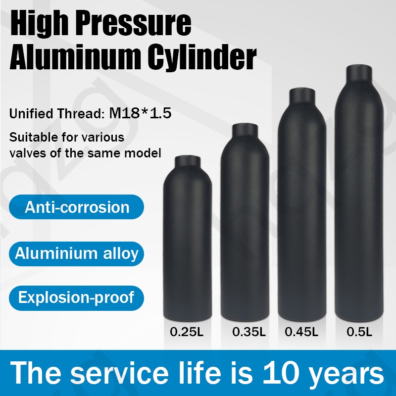 4500Psi/30MPa high pressure Aluminum Air Tank Pcp Bottle Tank 0.25/0 ...