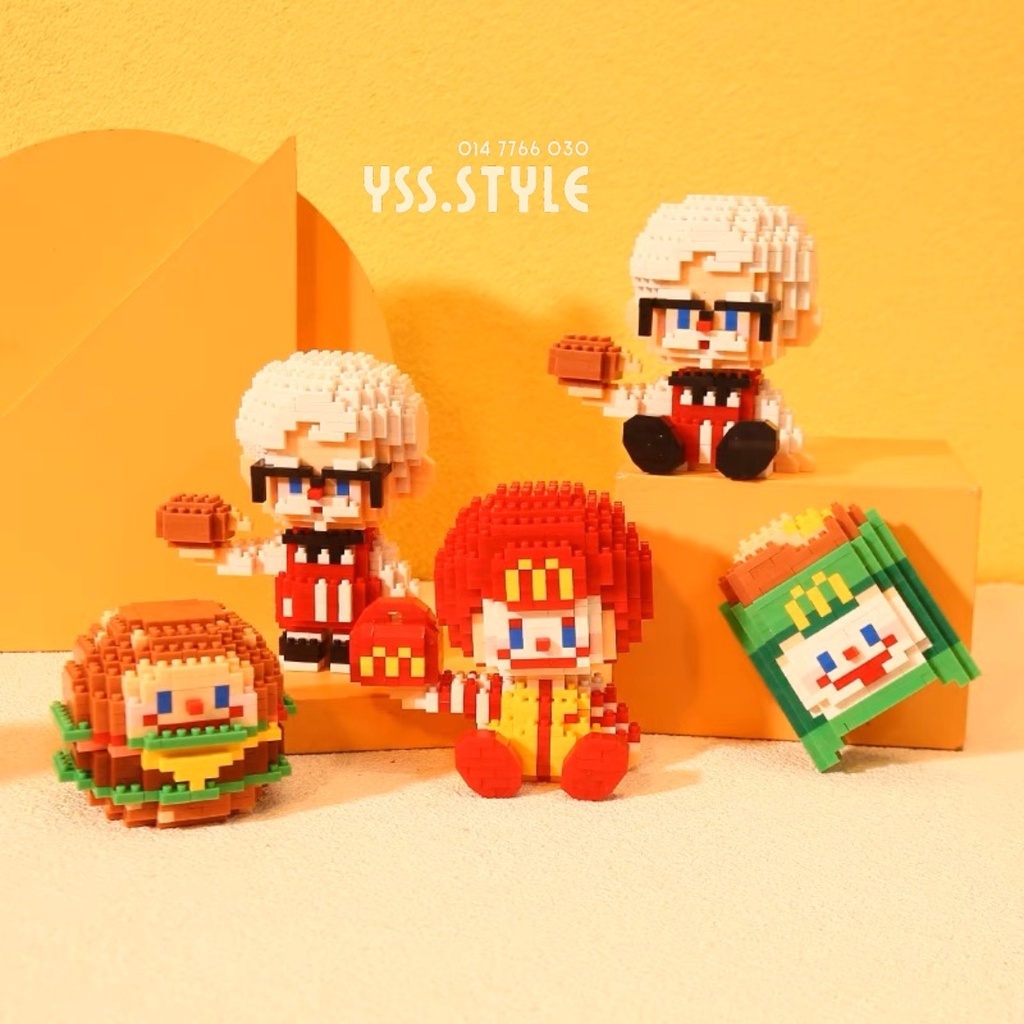 K.F.C M.c.Donald's Famous Fast Food Restaurant Cafe Micro Bricks Block ...
