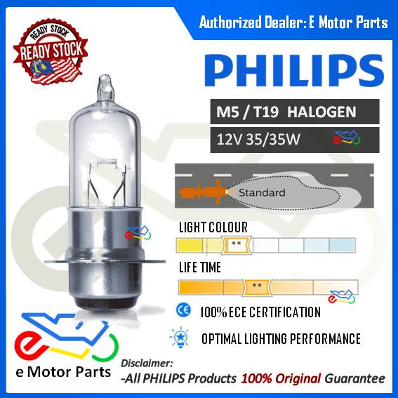 PHILIPS T19 M5 HALOGEN BULBS ORIGINAL MOTORCYCLE LIGHTING MENTOL ...