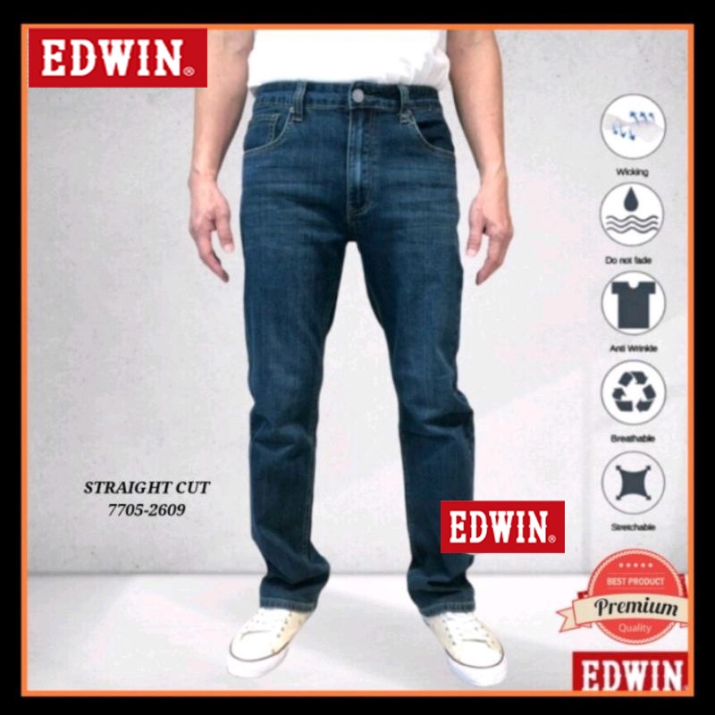 ORIGINAL EDWIN JEANS 505 (7705 2609) (STRAIGHT CUT) WARNA BIRU LATEST ...
