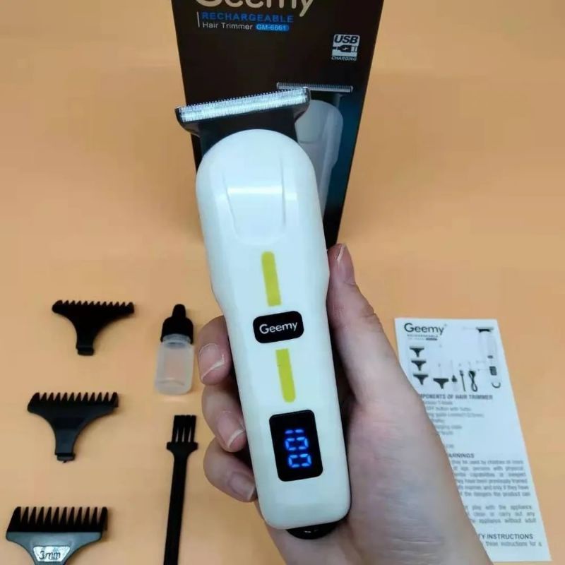 Geemy GM 6661 Hair Clipper Rechargeable Hair Trimmer Men Beard Trimmer ...