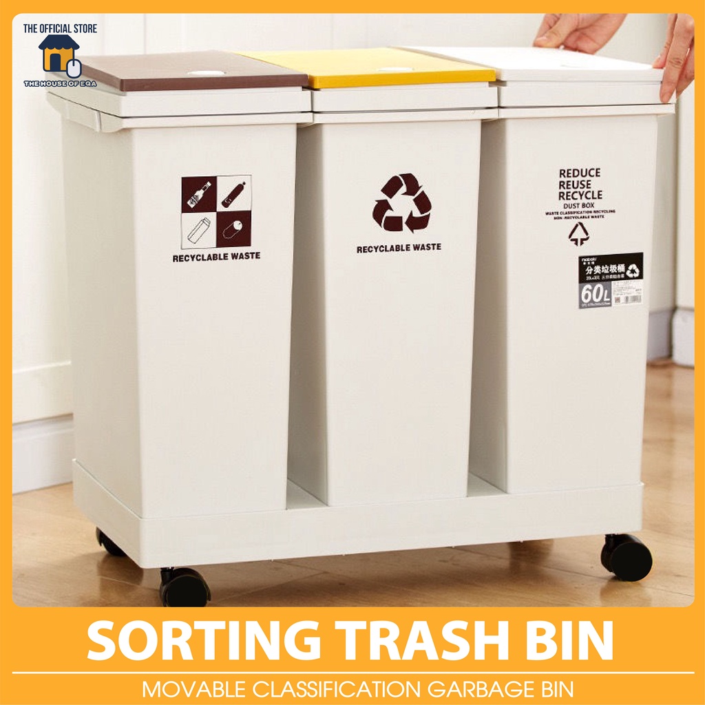 The House pf EQA Sorting Trash Bin 24-60L Garbage Bin Recycling Bin ...