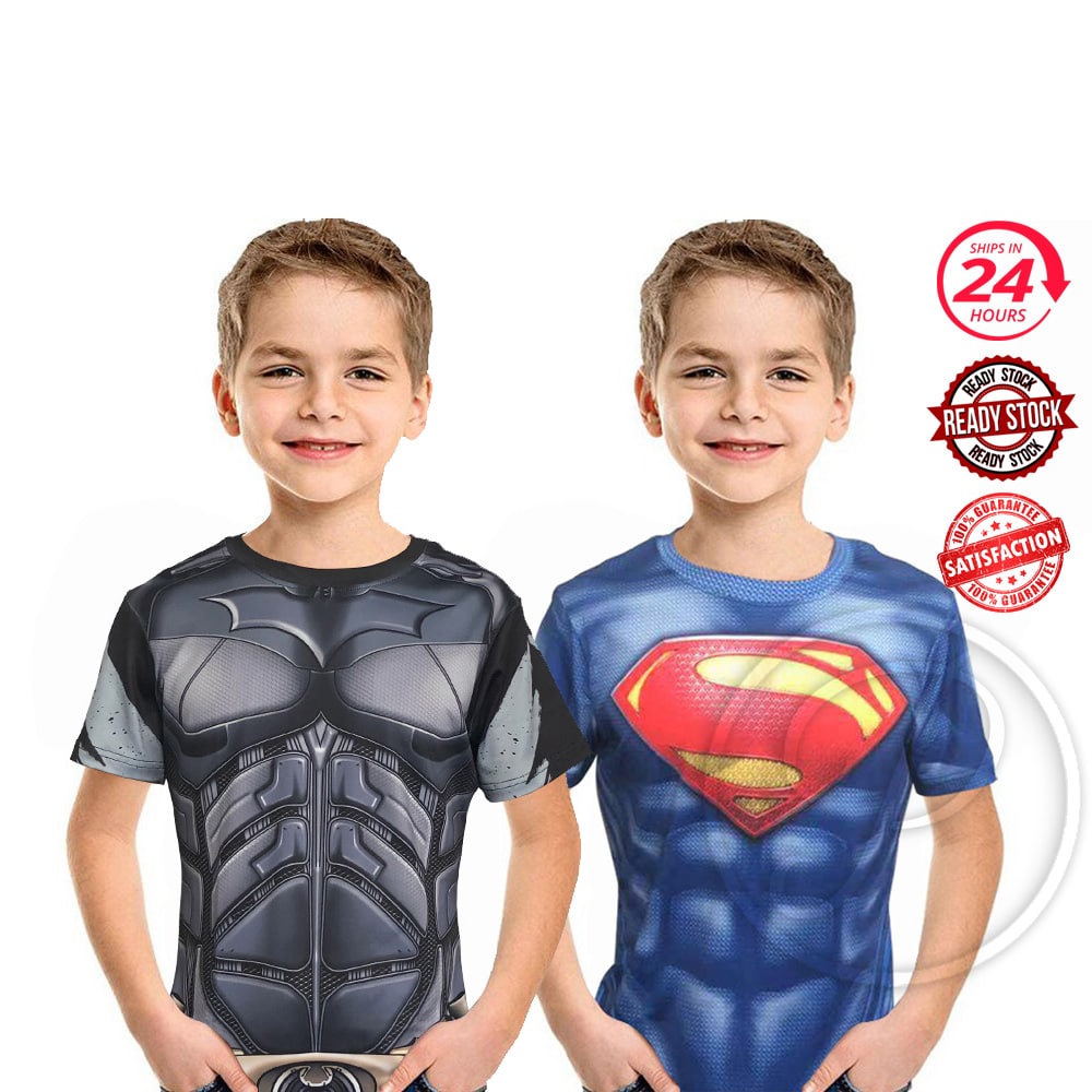 Kids Superhero Fashion Shirt Clothes Clothing TShirt Baju Budak Kanak ...