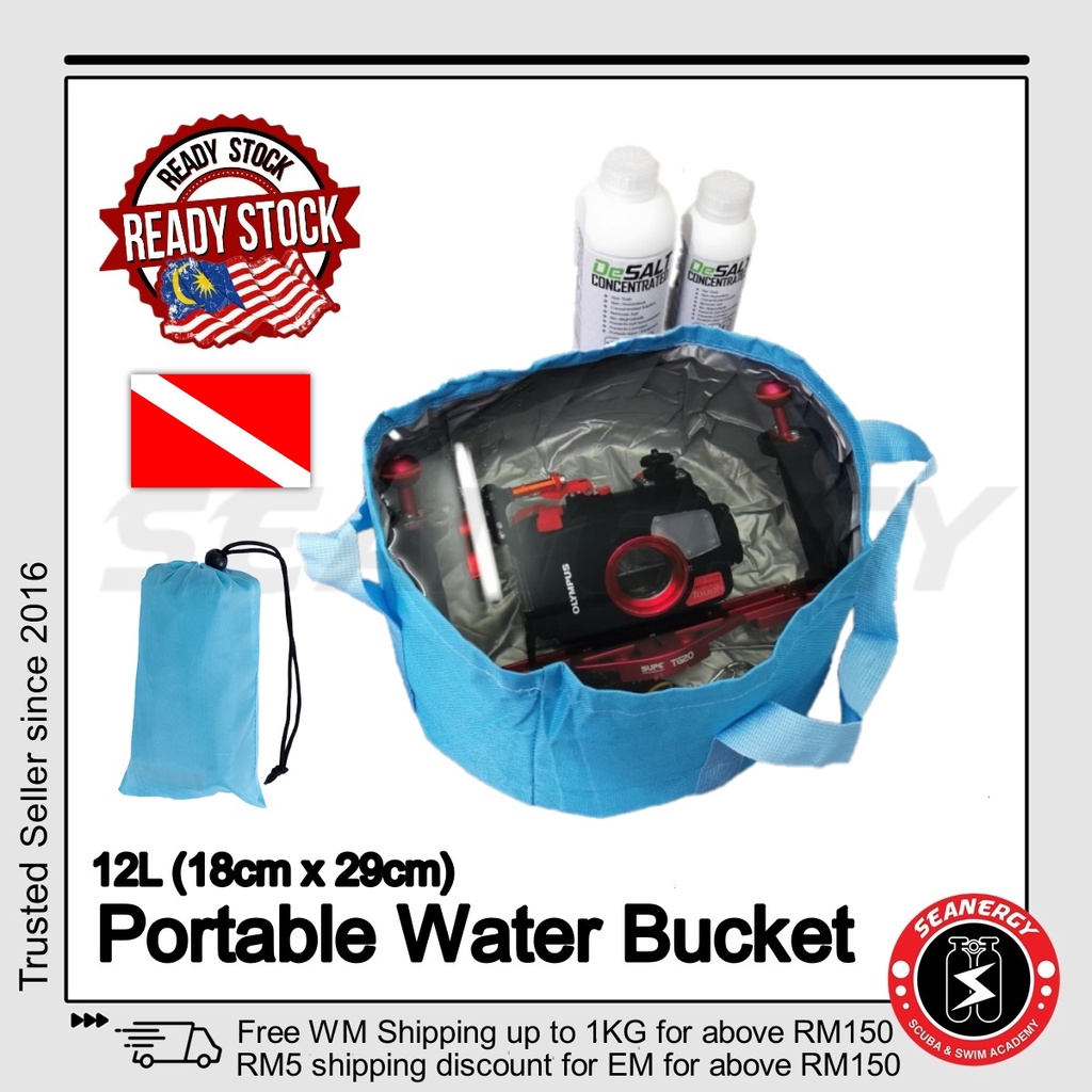 Aquaverse Portable Water Bucket for Scuba Diving Equipment Cleaning ...